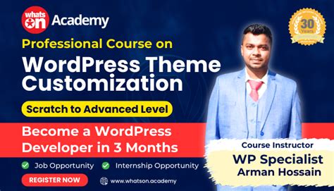 wordpress theme customization whatson academy
