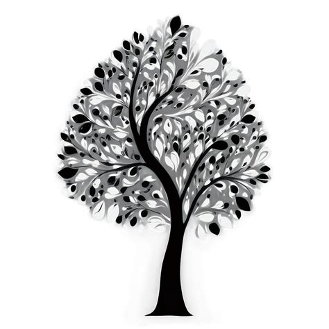 Download Black And White Tree In Abstract Style Png Cap