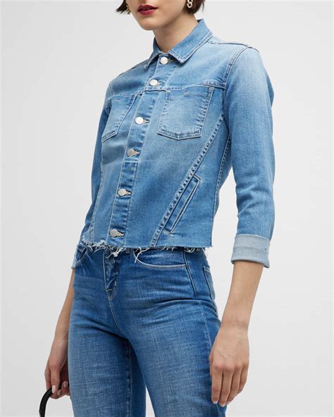 Lagence Janelle Cut Off Denim Jacket Neiman Marcus