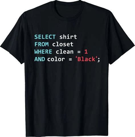 Hot Trending Tee With Programmer Sql Query Geek Database Coding Tee