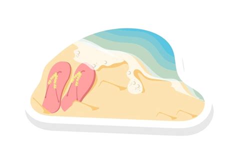 Premium Vector Sandals On The Beach Vector Illustration Sticker