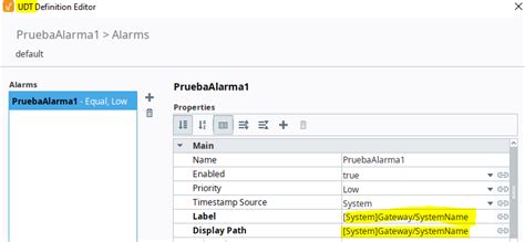 It Is Not Possible To Reference A Tag In Alarmlabel For A Udt