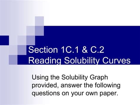 Solubility Curves Reading And Interpreting Graphs