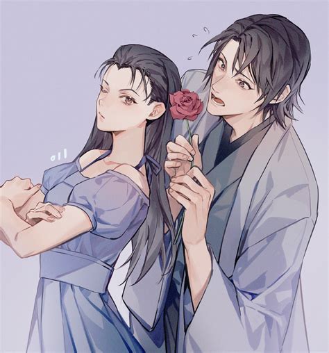 Haneda Shuukichi And Miyamoto Yumi Meitantei Conan Drawn By Yoshicha
