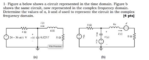 solved 1 figure a below shows a circuit represented in the