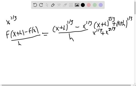 ⏩solvedcompute The Derivative Of Fxx1 3 Using The Limit Numerade