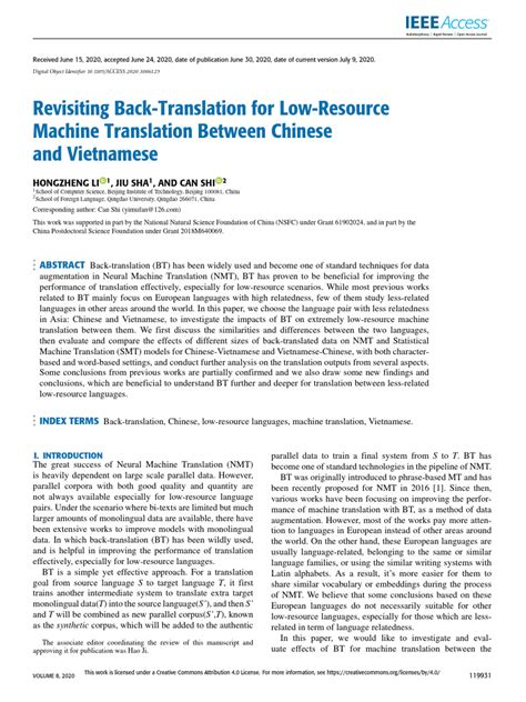 Revisiting Backtranslation For Low Resource Machine Translation Between Chinese And Vietnamese