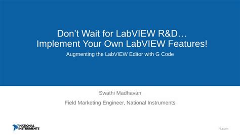 Pdf Dont Wait For Labview Randd Implement Your Own Labview · Pull