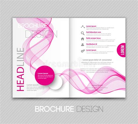 Vector Template Leaflet Design With Color Lines Stock Vector