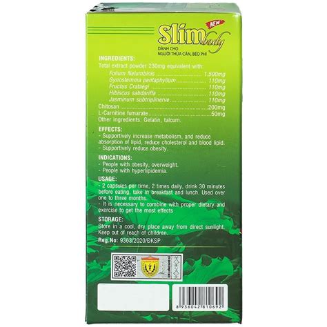 Viên Uống Giảm Cân Slim Body 100v Giảm Cân Nhanh An Toàn Nhà Thuốc 88
