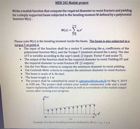 MEN Matlab Projedt Write A Matlab Function That Chegg