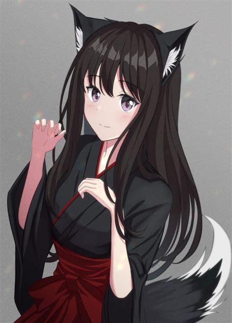 Wallpaper Anime Girls Fox Ears Simple Background 3000x1772