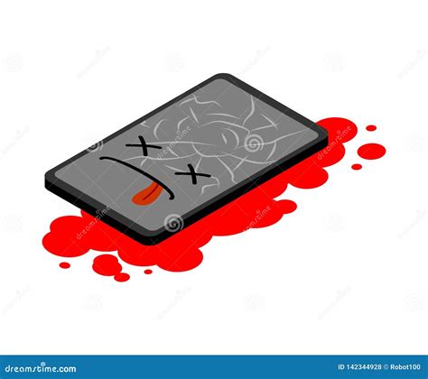 Smartphone With A Cracked Screen In A Mans Hand Broken Phone Crack On