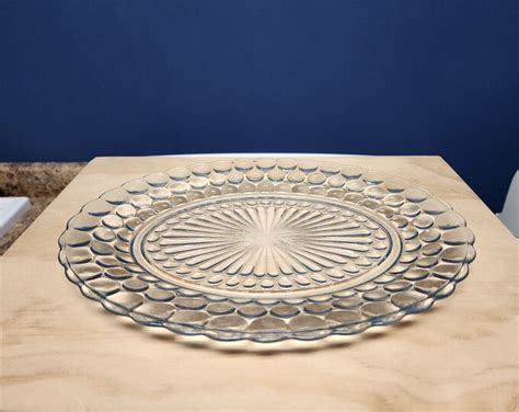 Bubble Glass Platter By Anchor Hocking Serving Plate Vintage