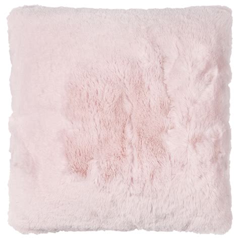 Divante Blush Rabbit Faux Fur Cushion 45cm Wilko