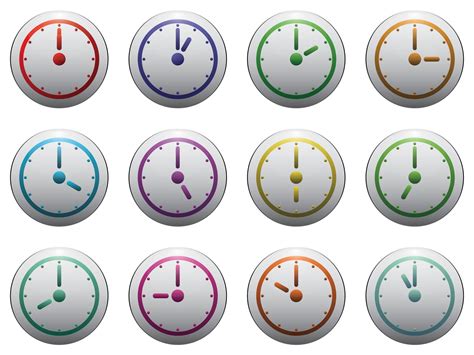 Clock Symbol Set Color On Grey Isolated 1631499 Vector Art At Vecteezy