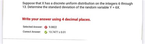 solved suppose that x has a discrete uniform distribution on