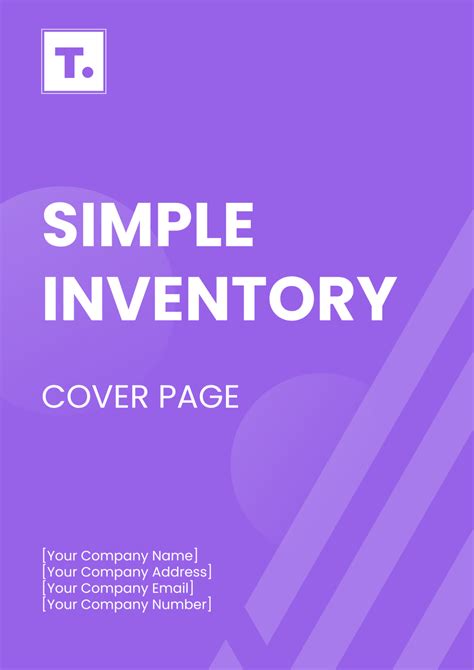 Free Simple Inventory Cover Page Template To Edit Online