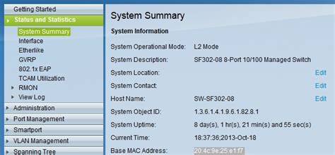 Sf300 How To Show The Interface Vlan Mac Address Cisco Community
