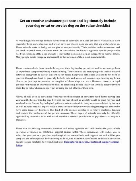 35 Emotional Support Animal Letter For Flying Example