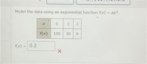 Solved Model The Data Using An Exponential Function