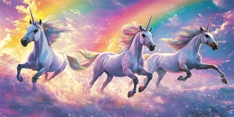 Unicorns And Magical Elements Collection Stock Vector Illustration Of
