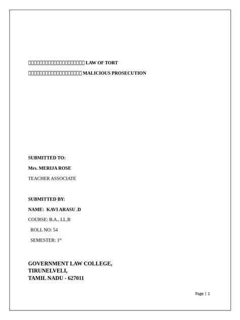 Law Of Tort Assignment Pdf