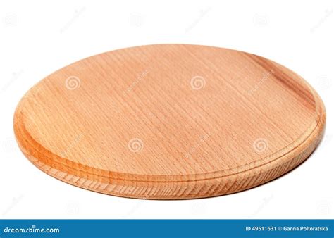 Round Wooden Kitchen Board Isolated On White Background Stock Image