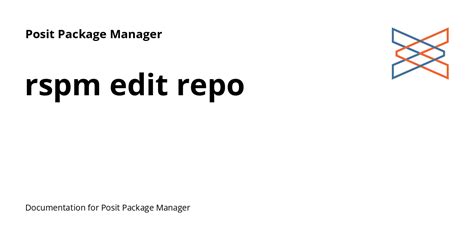 Rspm Edit Repo Posit Package Manager