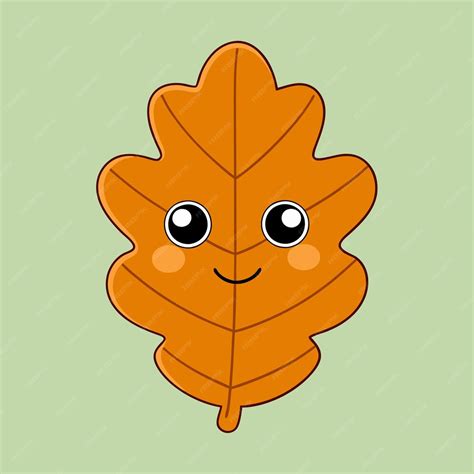 Premium Vector Cute Oak Leaf Vector Illustration Cartoon Clipart And