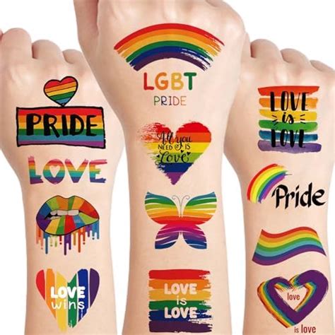 75 Pcs Pride Decorations Tattoos Gay Pride Tattoos