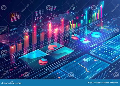 illustration of business data graph analysis business concepts stock