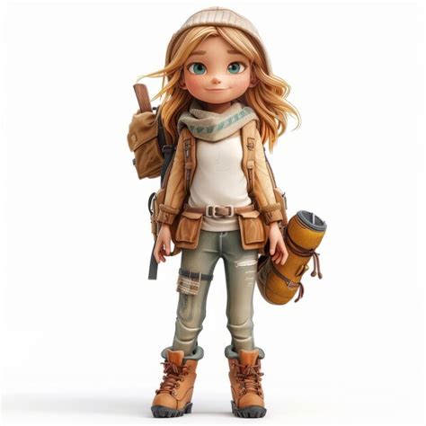 Premium Photo A Blonde Girl In Outdoor Gear Is Ready For Adventure