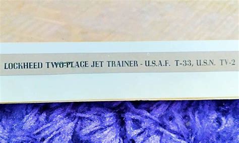Lockheed Two Place Jet Trainer T 33 Usn Tv 2 Navy Vintage Print 11x14