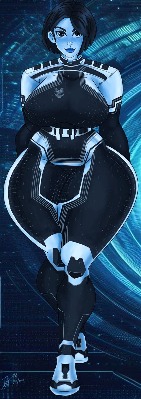Rule 34 Big Breasts Big Butt Big Thighs Blue Body Blue Hair Cortana