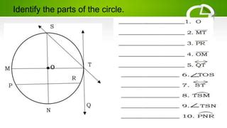 CIRCLES And Its Parts Tangent Secant Radius Diameterptx PPT