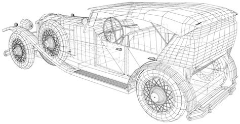 Retro Car Vintage Wire Royalty Free Vector Image