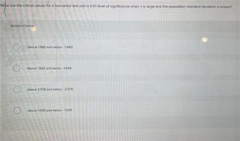 solved what are the critcal values for a two talled test