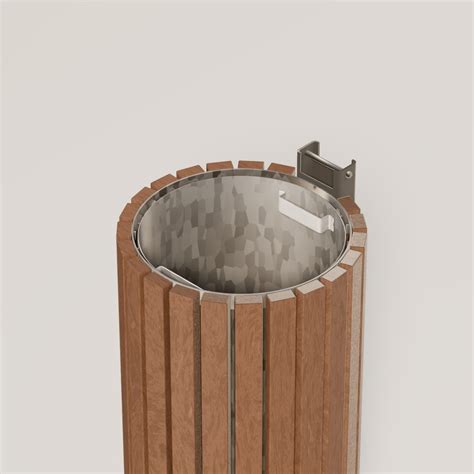 3d Trash Bin With Wooden Cladding Model Turbosquid 2282507