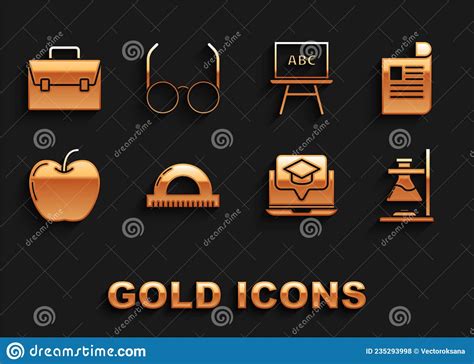 Set Protractor Grid For Measuring Degrees Document Glass Test Tube Flask On Fire Graduation