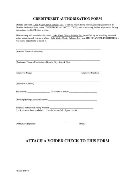 Blank Ach Form Template
