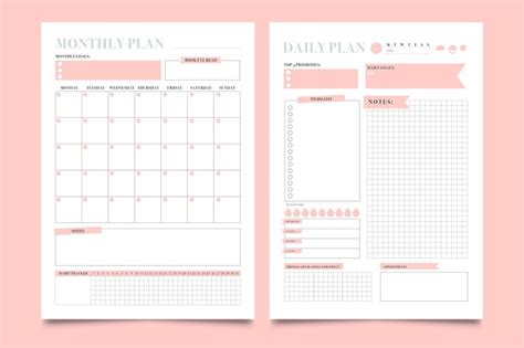 총알 저널 플래너 템플릿 무료 벡터