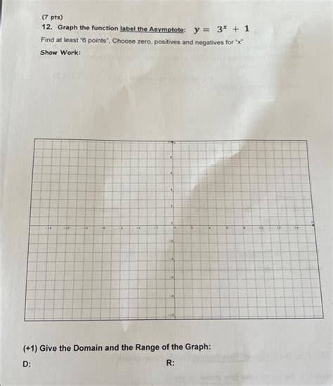 Solved 7 Pts 12 Graph The Function Label The Asymptote