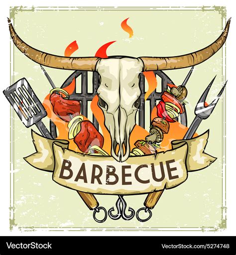 Bbq Grill Label Design Royalty Free Vector Image