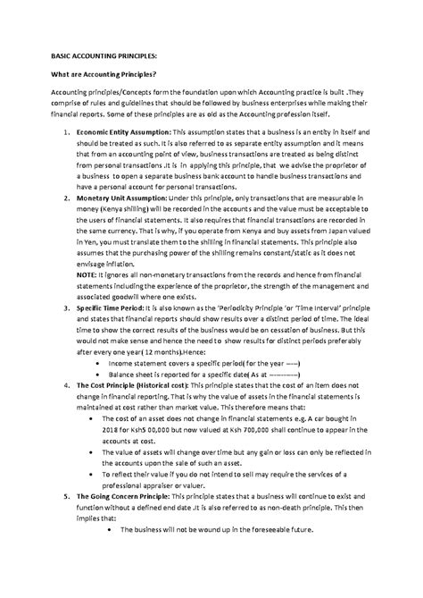 Basic Accounting Principles Key Concepts And Assumptions Explained