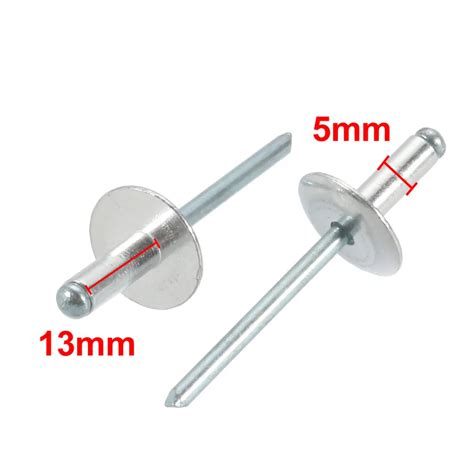 Uxcell Pcs Rivets Mm X Mm Aluminum Open End Large Flange Blind Rivet Fasteners Home