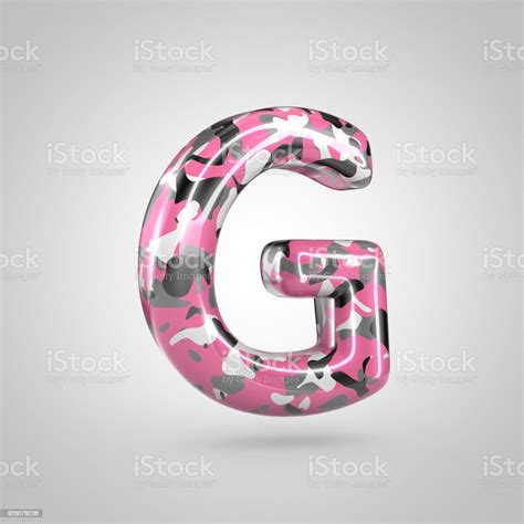 흰색 배경에 고립 된 분홍색 회색 검은색과 흰색 위장 패턴 문자 대문자 G를 위장 0명에 대한 스톡 사진 및 기타 이미지 0명 3차원 형태 검은색 Istock