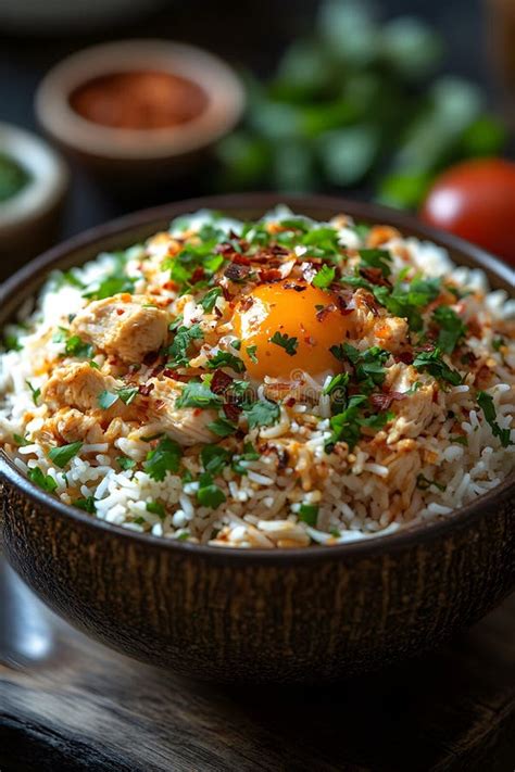 Chicken Biryani A Traditional Indian Dish Featuring Spiced Rice And