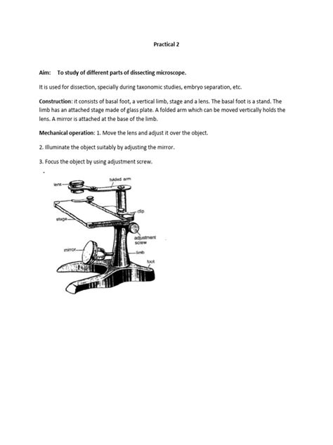 Practical 2 Dissecting Microscope Pdf