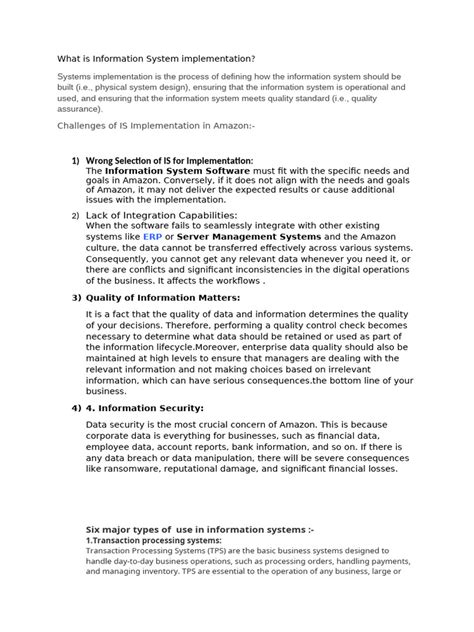 What Is Information System Implementation Pdf Customer Relationship